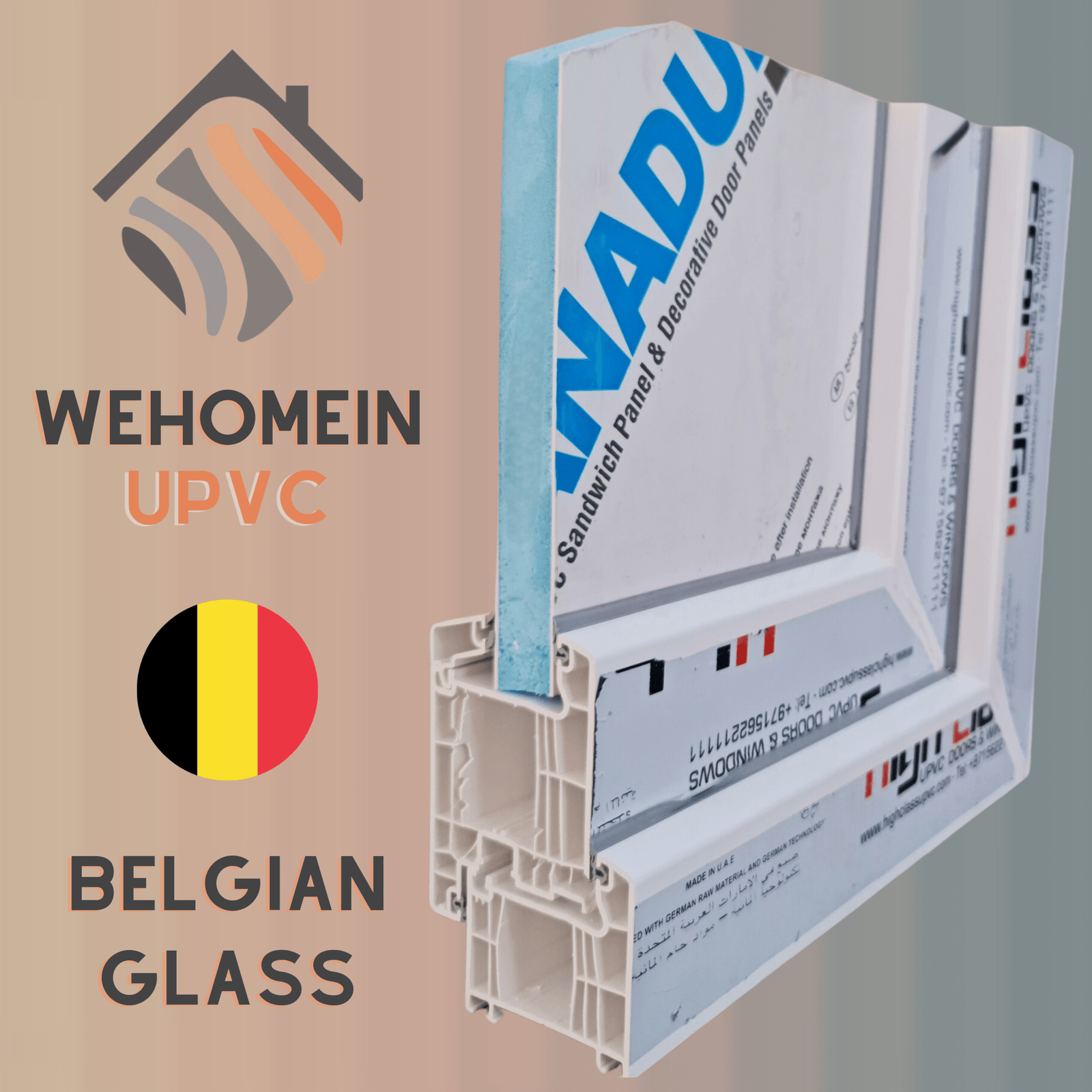 UPVC windows, HighClass section, German technology, Belgian glass ...